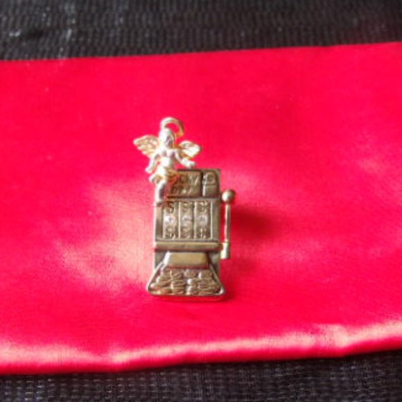 Unknown | Jewelry | Lucky Angel And Slot Machine Pin Or Charm | Poshmark